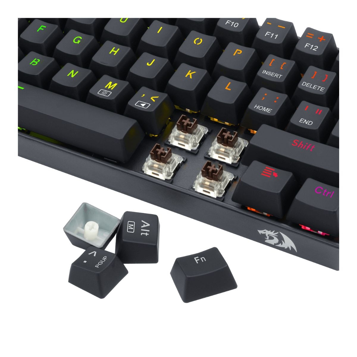 Teclado Mecanico Gamer RGB Dragonborn Switch Marron Negro Redragon ...