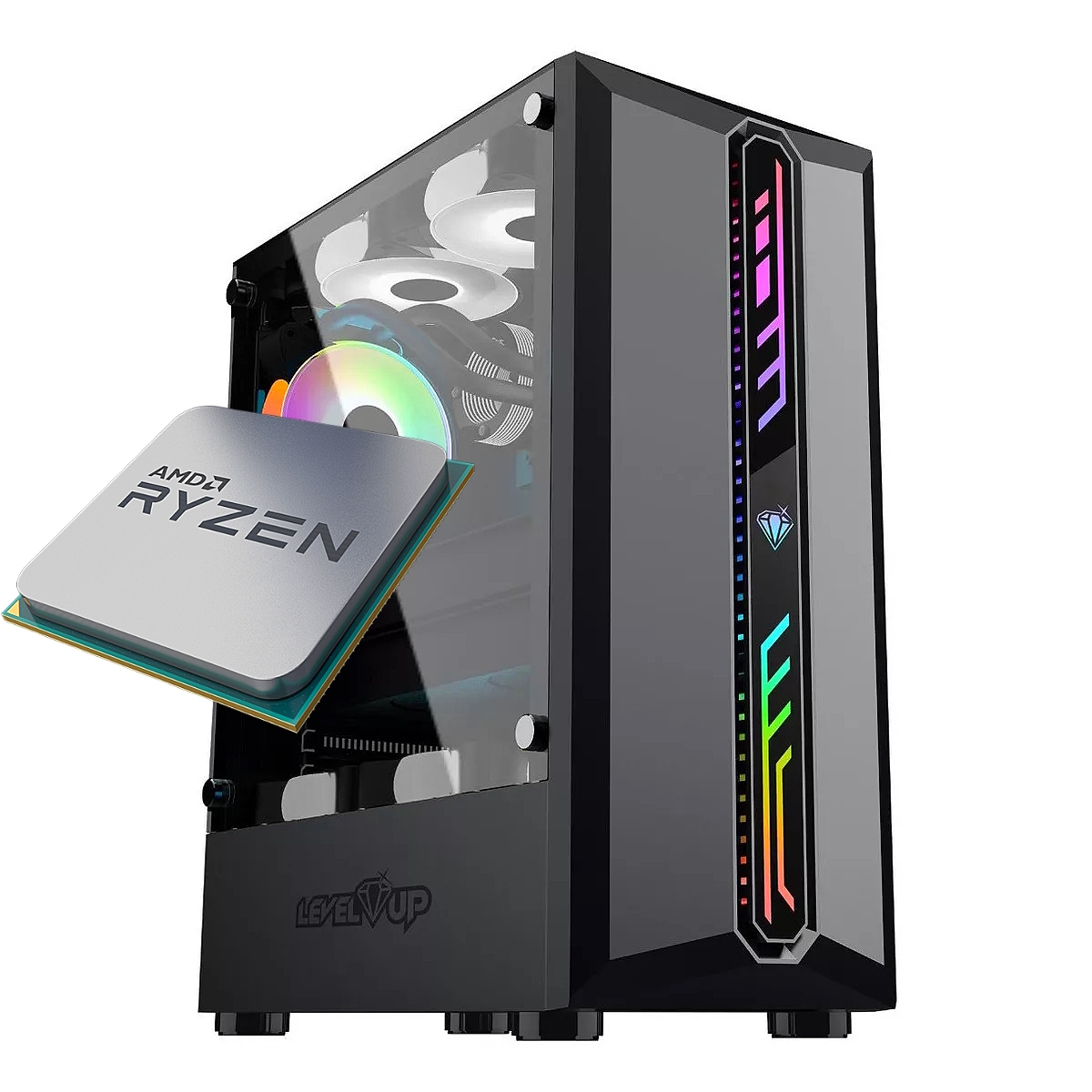 Pc Armada Ryzen 3 - 8GB - SSD 240GB - Gabinete Cassiopeia Vidrio ...