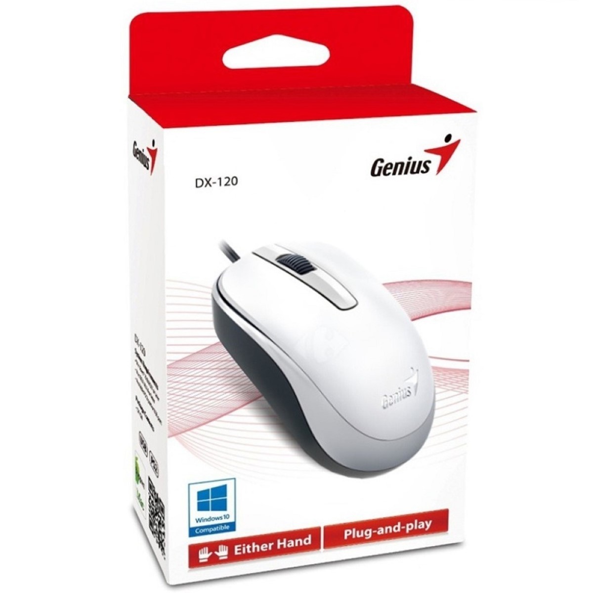 Mouse Usb Dx-120 1000 Dpi White Genius | Lang Tecnologia