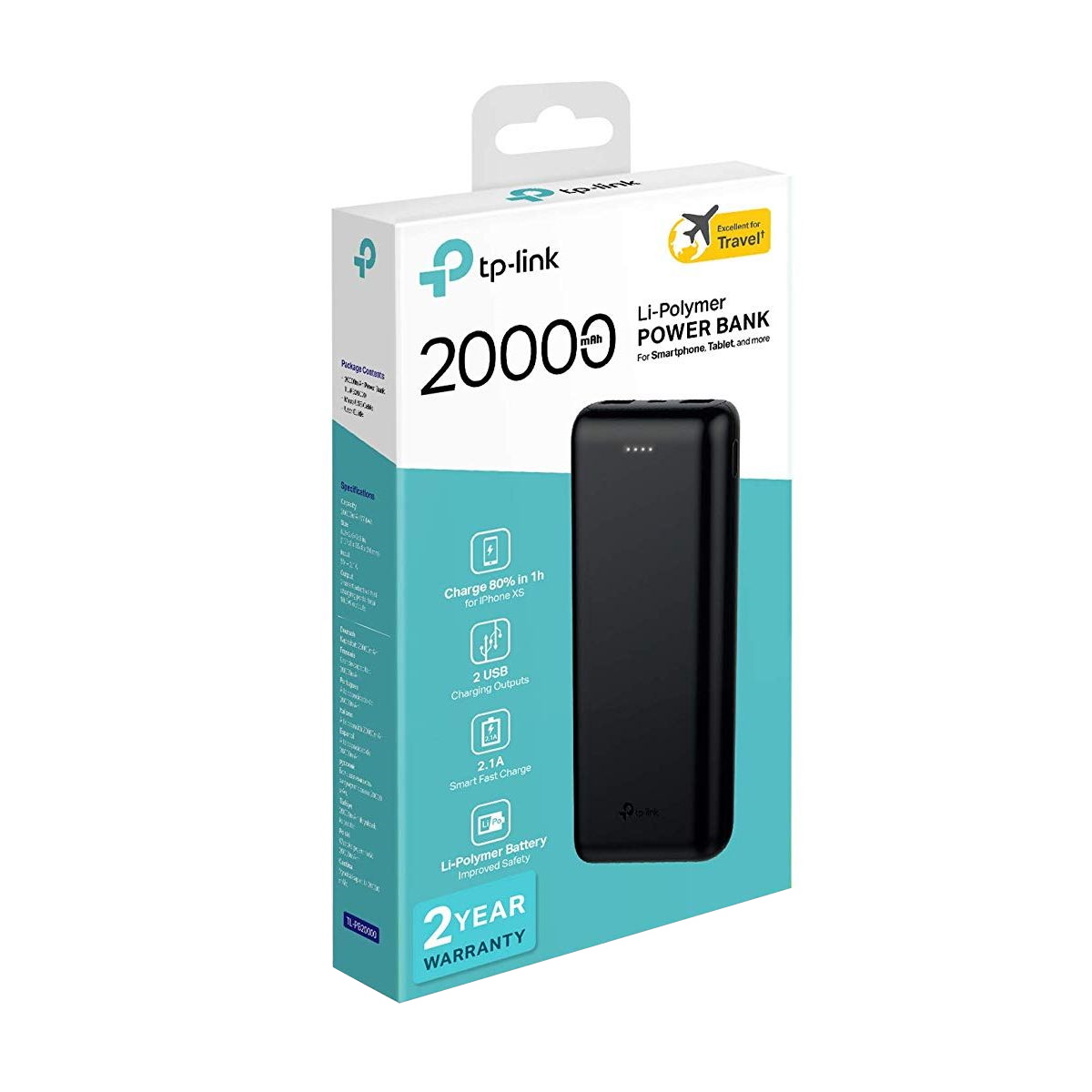 PowerBank 20000mA 2 USB TL-PB20000 Tp-Link | Lang Tecnologia
