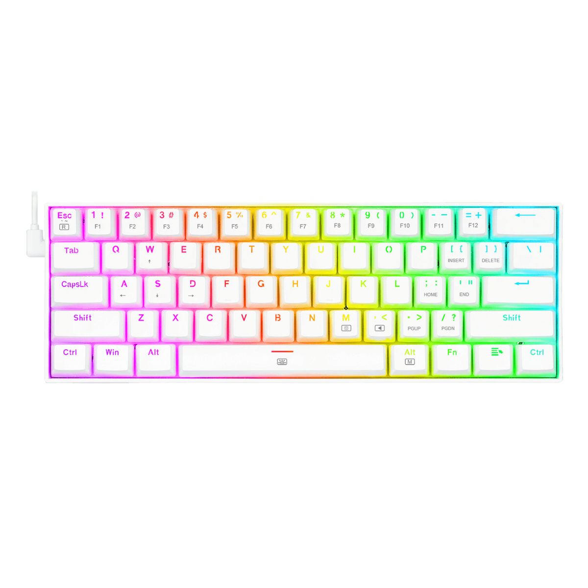 Teclado Mecanico Gamer RGB Dragonborn Switch Marron Blanco Redragon ...