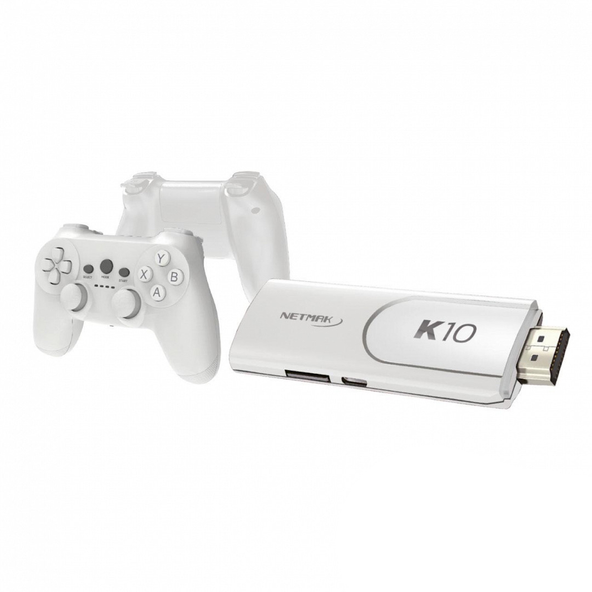 Consola Game Stick 4K Con 2 Joysticks Inalambricos Blanco NM-K10-W Netmak | Lang Tecnologia